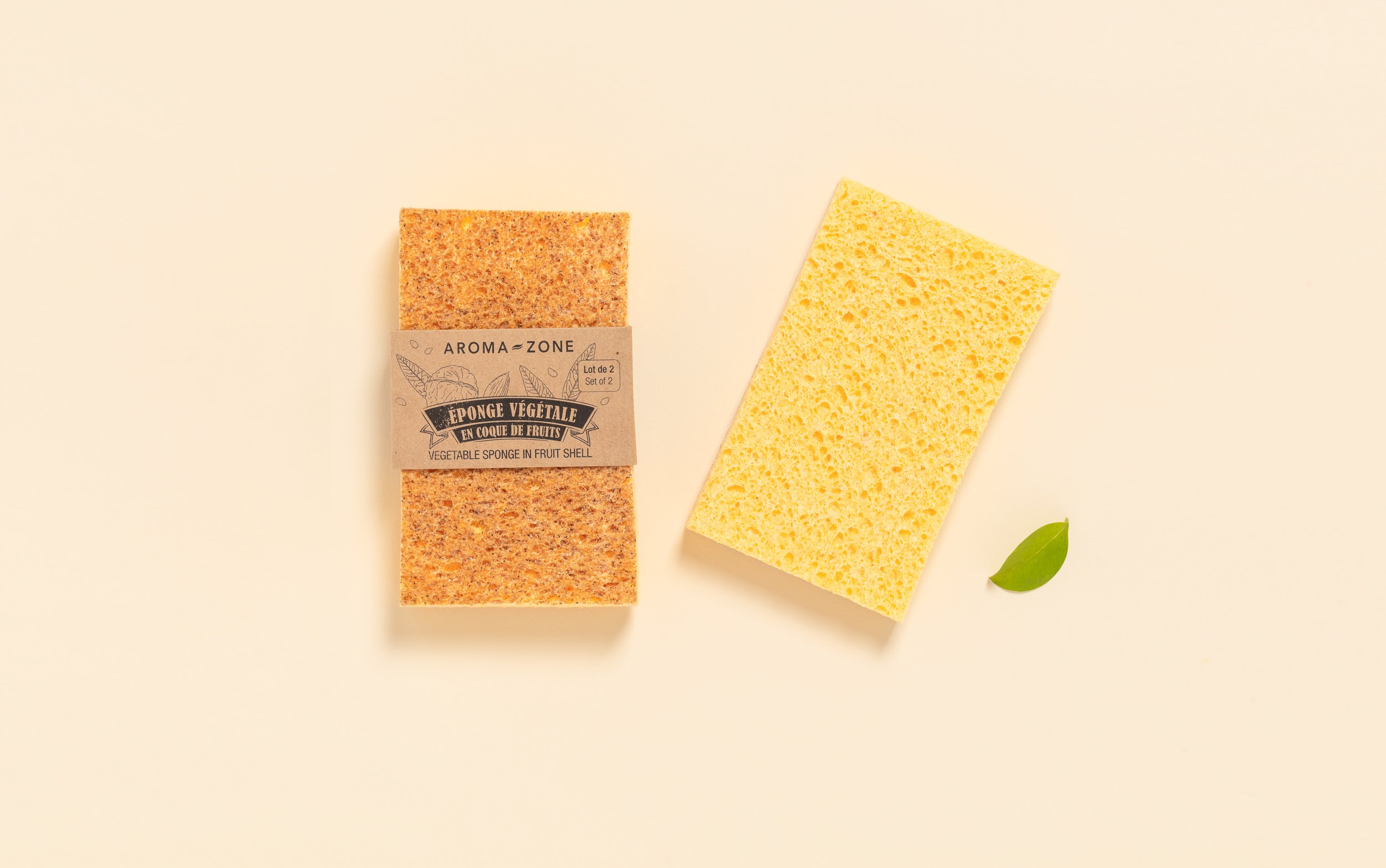 Éponge vaisselle écologique & végétale - lot de 2 - Aroma-Zone