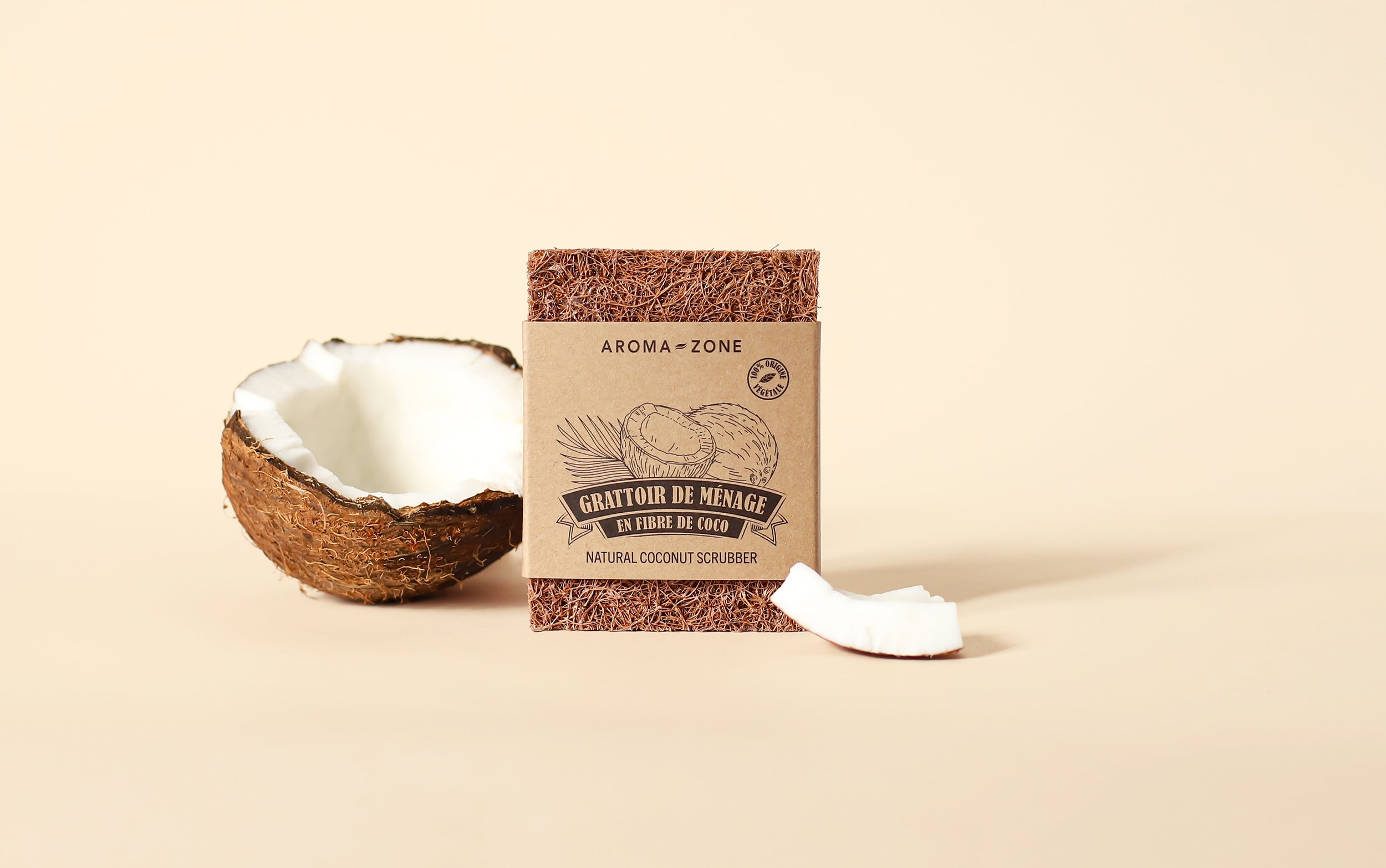 Eponge grattante en fibres de coco - Aroma-Zone